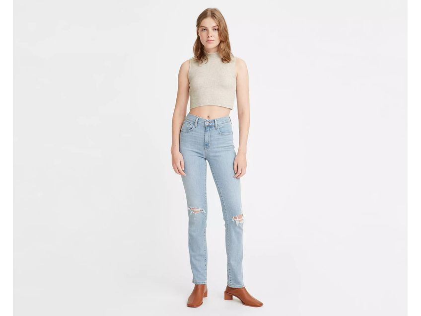 Levi high waisted distressed jeans store